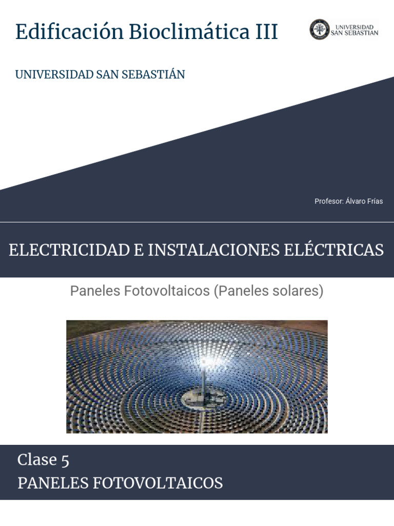 Bioclimatica III Clase 5 | PDF | Fotovoltaica | Panel solar