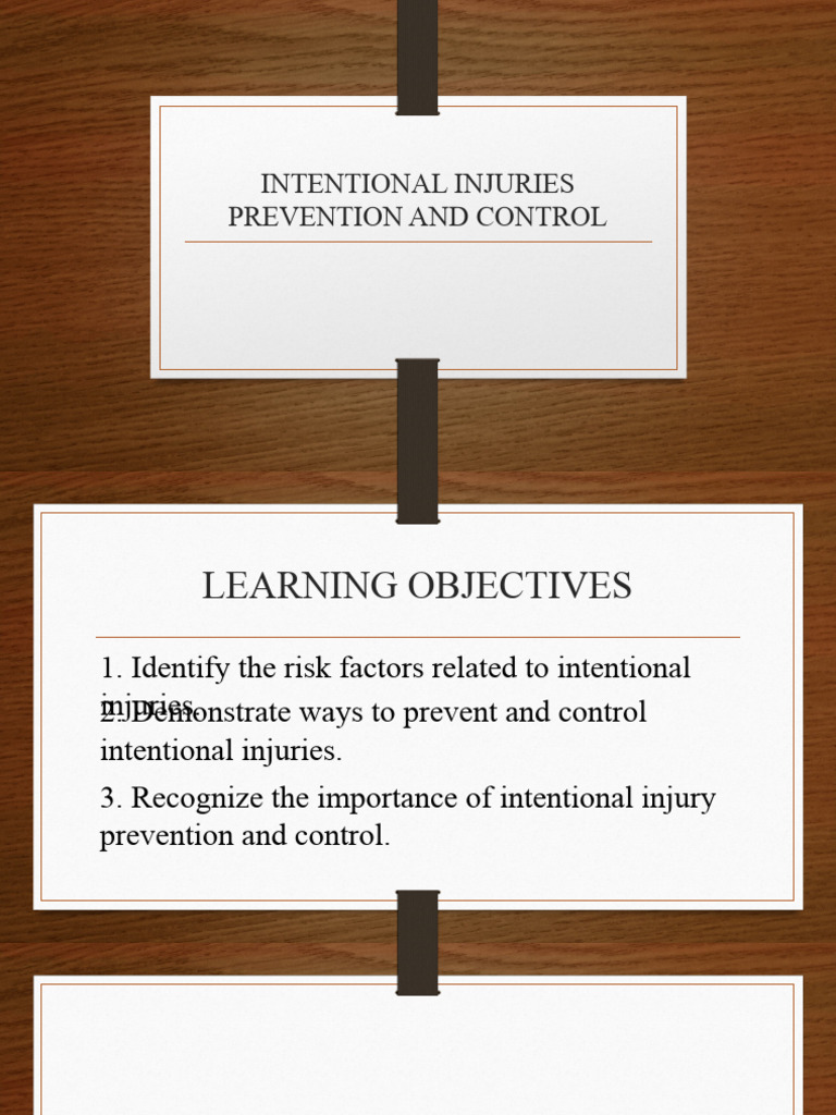 Intentional Injuries Prevention and Control - W4 - Cot | PDF | Bullying ...