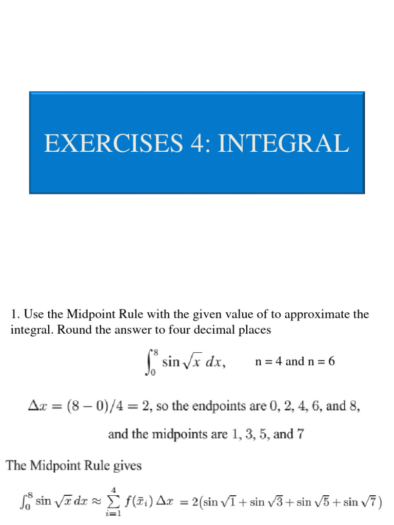 Midpoint Rule Integral Approximations | PDF | Mathematical Objects ...