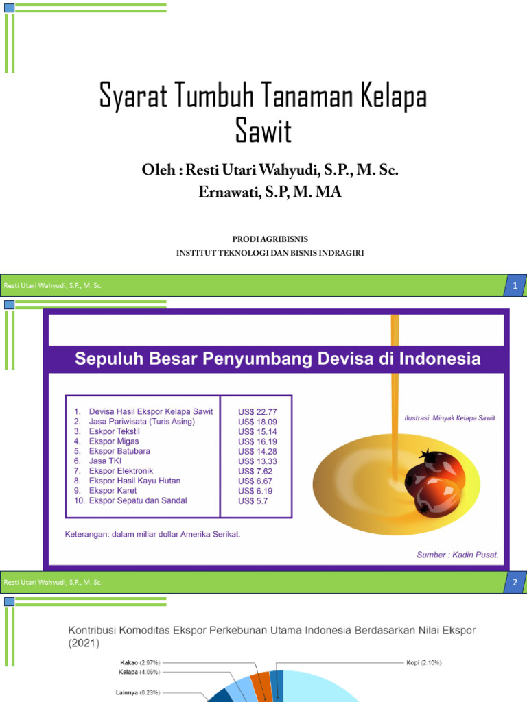 Syarat Tumbuh Tanaman Kelapa Sawit | PDF Syarat Tumbuh Tanaman Kelapa Sawit | PDF