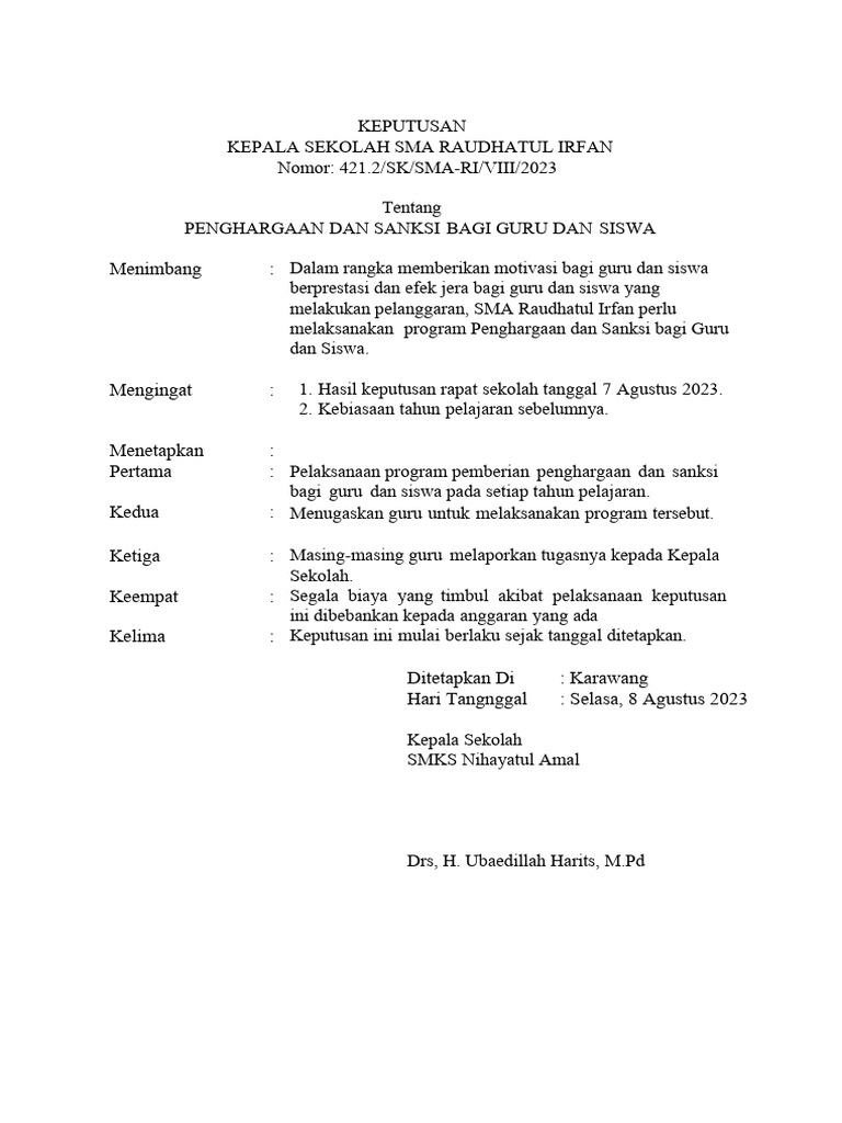 Program Reward Dan Punishment | PDF