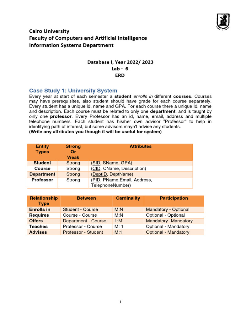 Lab6 - ERD | PDF | Information Science | Data Management
