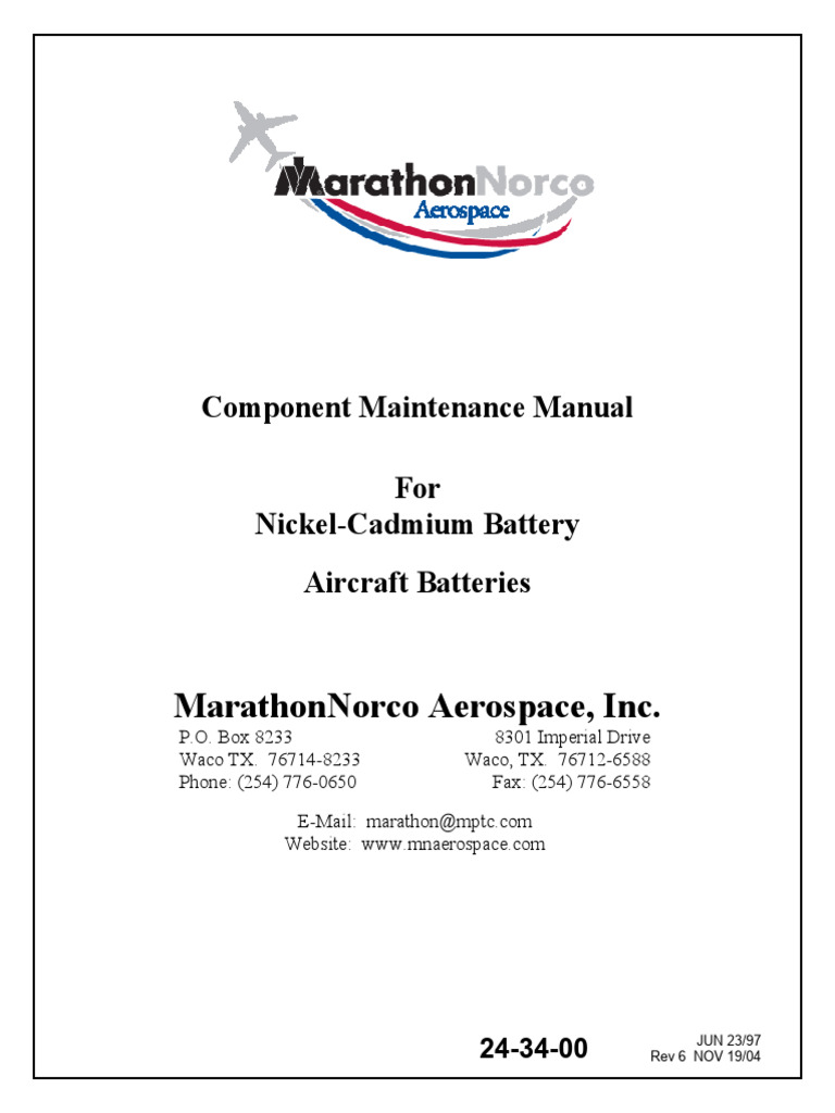 MarathonNorco Battery Maintenance Manual | PDF | Rechargeable Battery ...