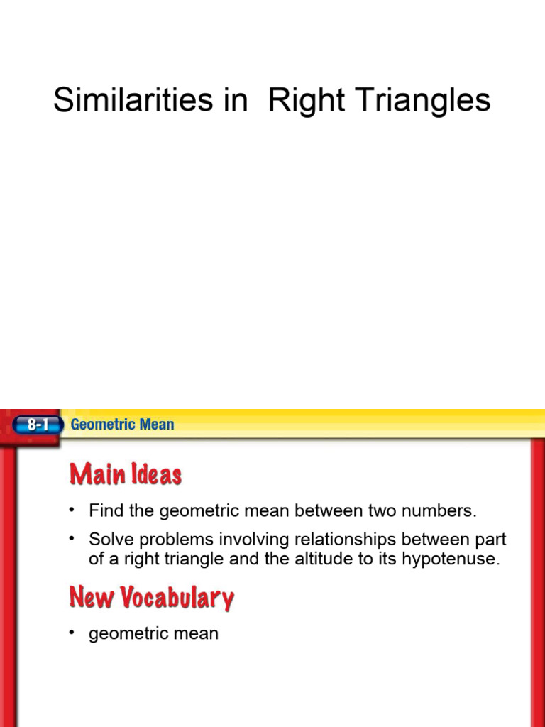 Similarities in Right Triangles | PDF | Triangle | Geometry