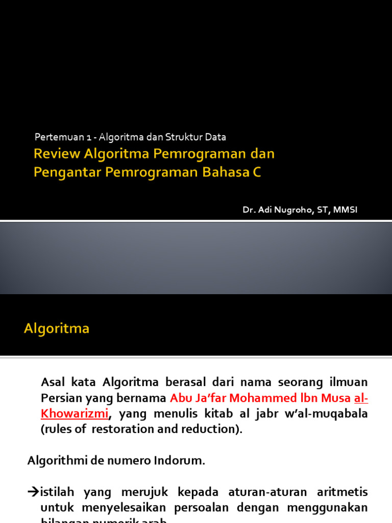 P1 - Review Algoritma Pemrograman Dan Pengantar C | PDF