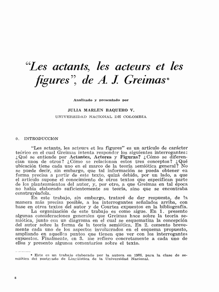 Les Actants Les Acteurs Et Les Figures D | PDF | Ciencia cognitiva ...