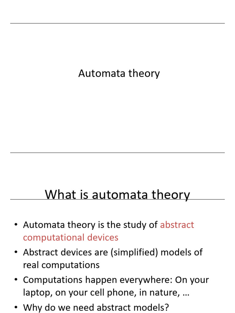 Automata Theory LecturesSlides Compressed | PDF | Automata Theory | Grammar