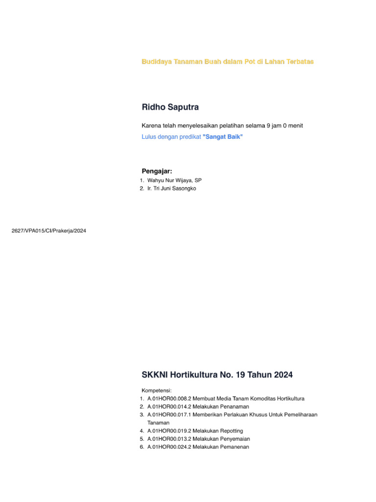 Sertifikat BG Dek | PDF