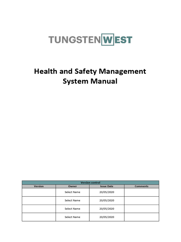 TW - HS - MWF - 005 - Health and Safety Management System Manual - V1.0 ...