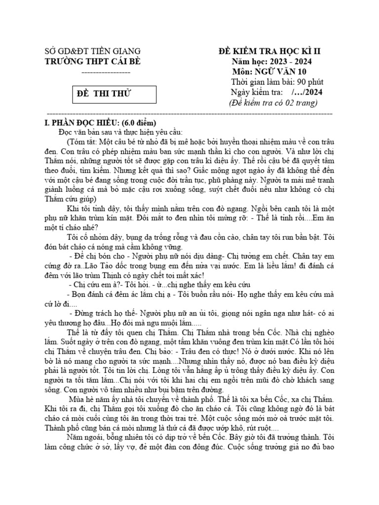 TRUYỆN N HUY THIỆP CUỐI KÌ - 2 - K10 | PDF