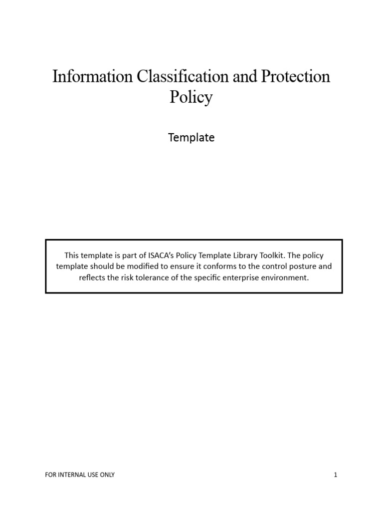8 - Information Classification and Protection Policy | PDF ...