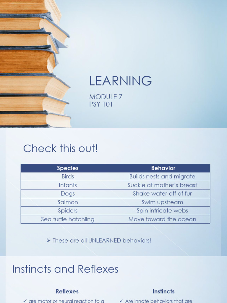 Module 7 Learning | PDF | Classical Conditioning | Reinforcement