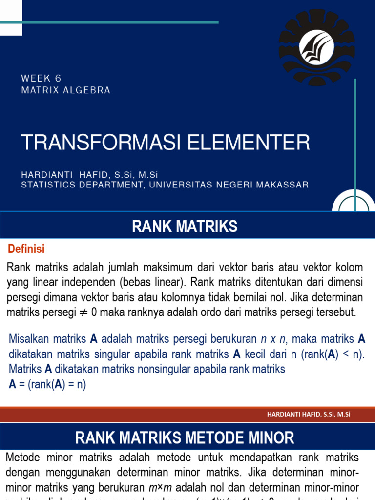 06 - Transformasi Elementer | PDF