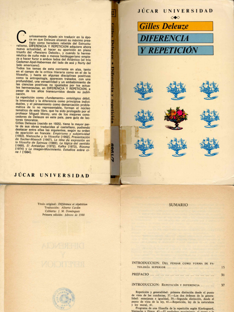 Deleuze - Diferencia y Repetición (Júcar, 1988) | PDF