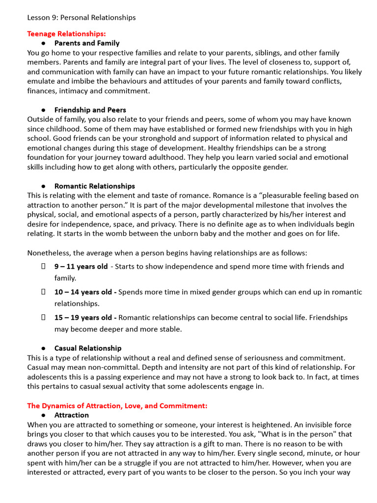 Notess Pdf Intimate Relationships Romance Love