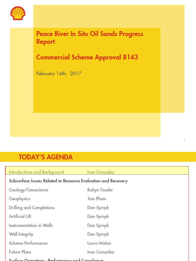 2016 Peace River Shell Peace River SAGD8143 | PDF | Casing (Borehole ...