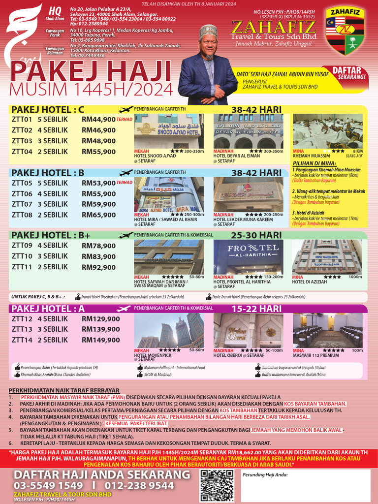 Pakej Haji 1445H 2024 FINAL (Update 9 Jan 2024) | PDF