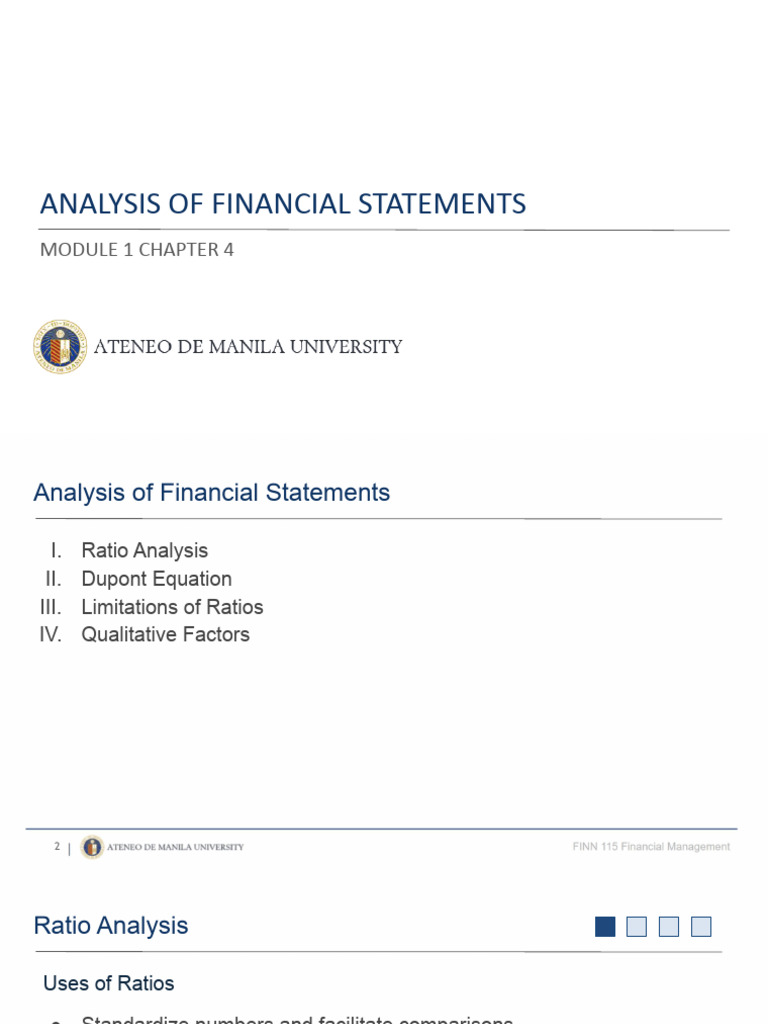 Financial Statement Ratio Analysis Guide | PDF | Debt | Investment Management