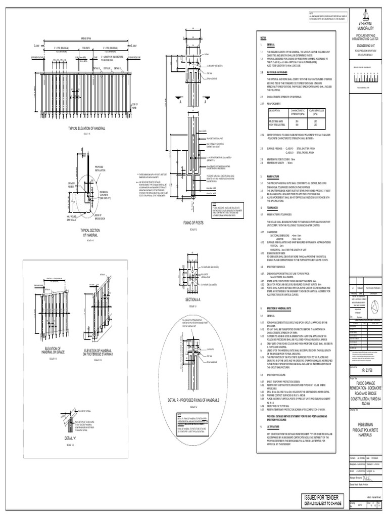 15 Coedmore Bridge - Pedestrian Precast Polycrete Handrail Details ...