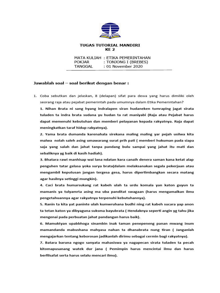 Tugas 2 Etika Pemerintahan | PDF