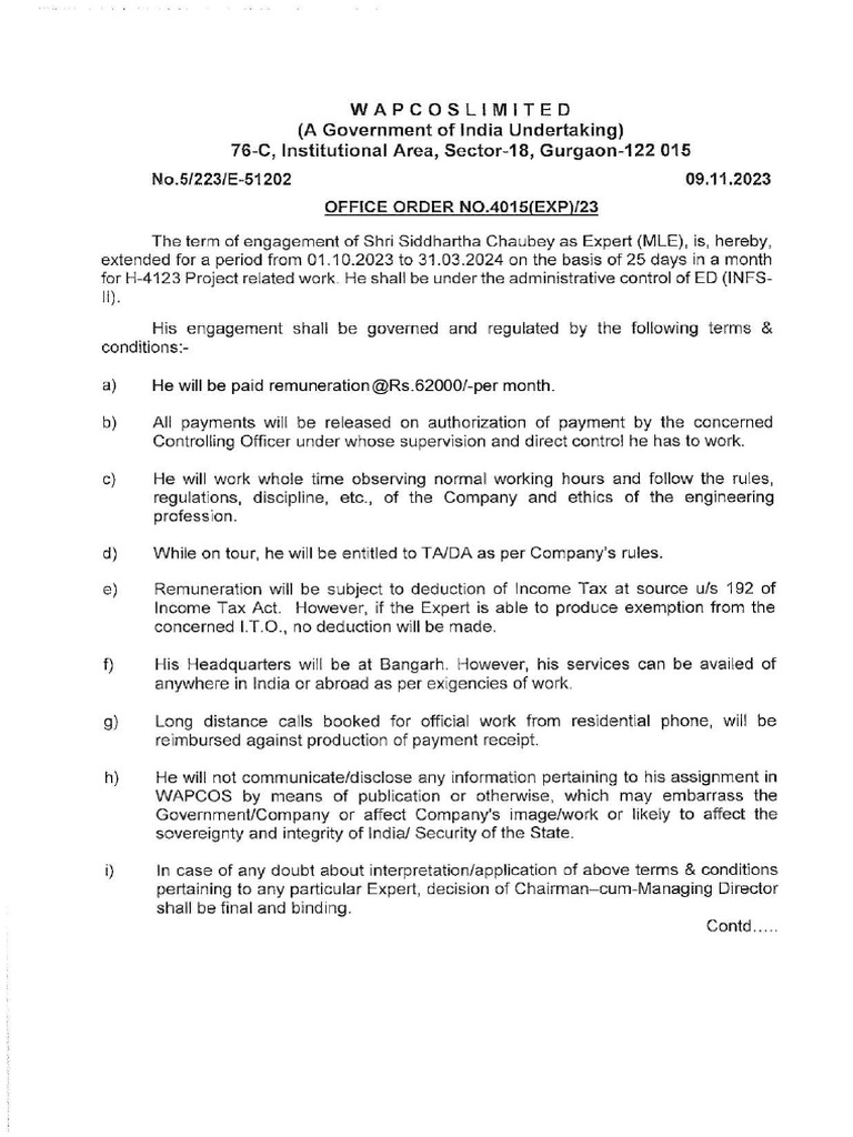 WAPCOS OFFICE ORDER 3rd_page-0001 | PDF