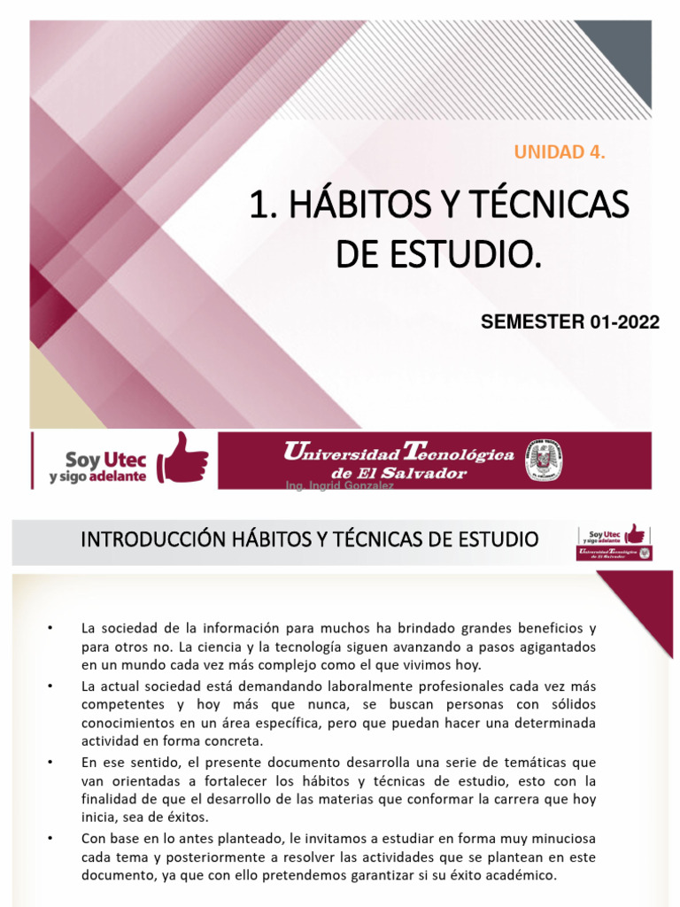 Hábitos y Técnicas de Estudio | PDF | Aprendizaje | Comportamiento