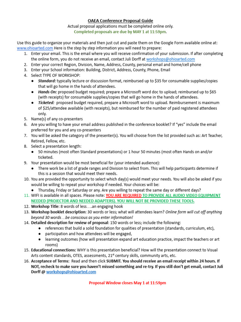 oaea_conference_proposal_guide_2024 | PDF | Learning | Human Communication