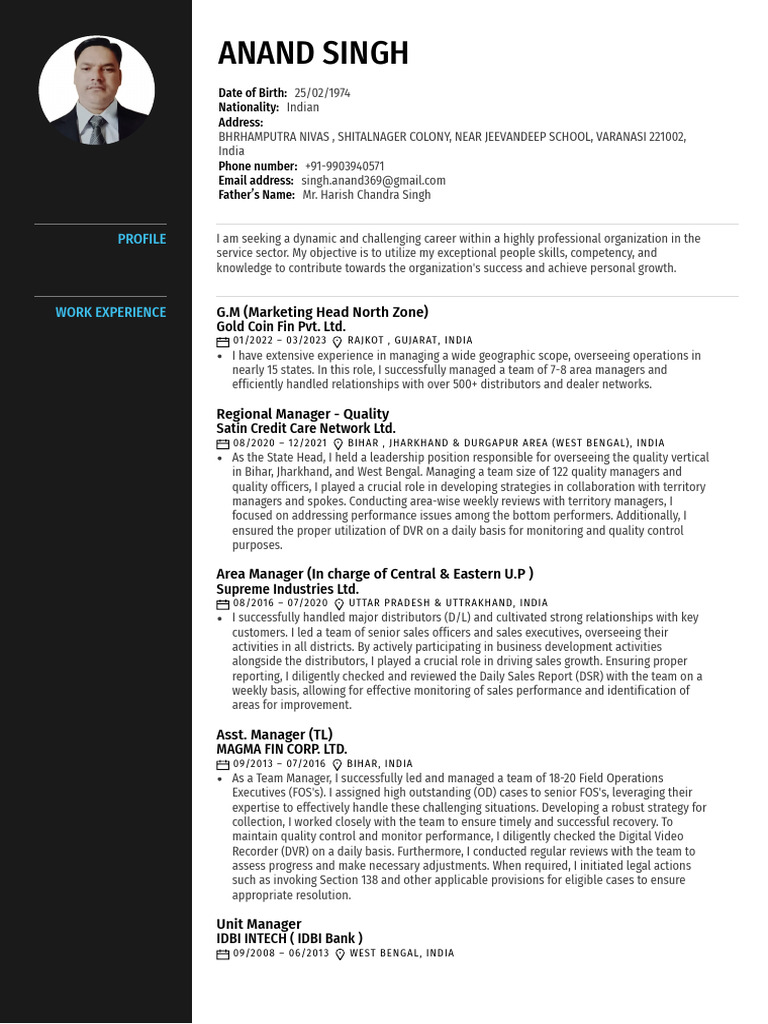 Anand Singh Resume | PDF | Business