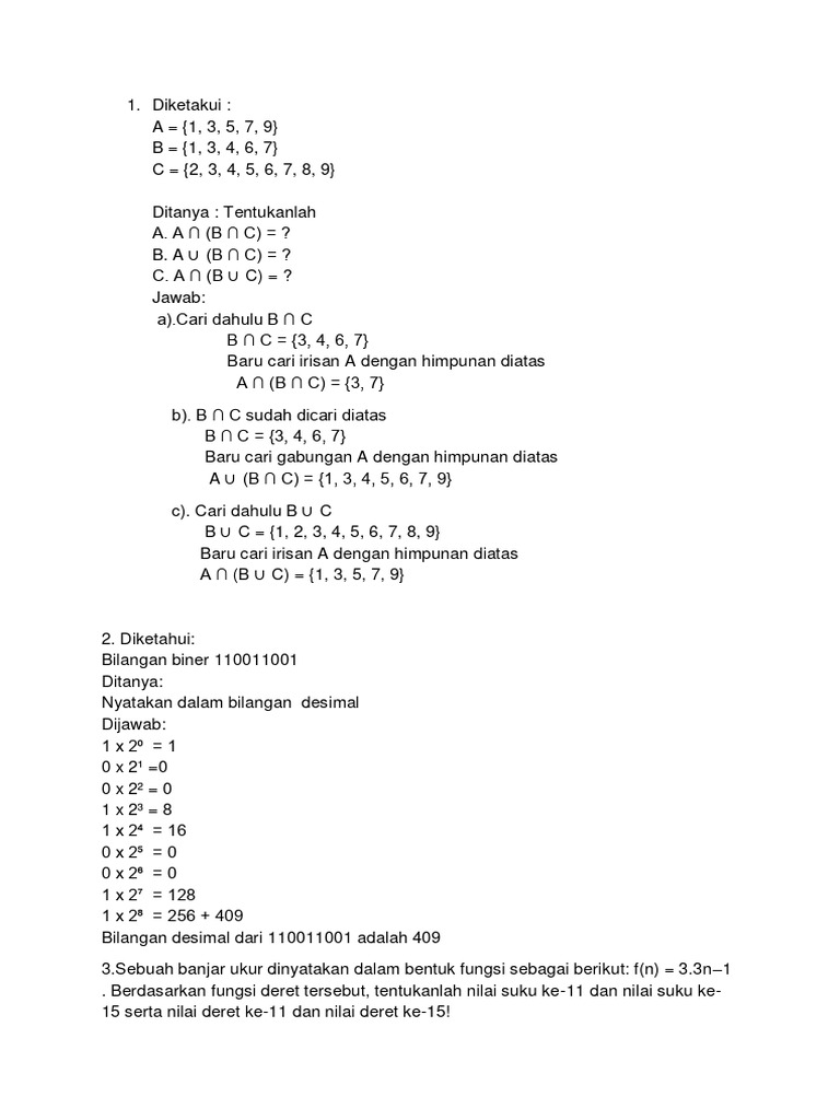Tugas Matematik - Compressed | PDF