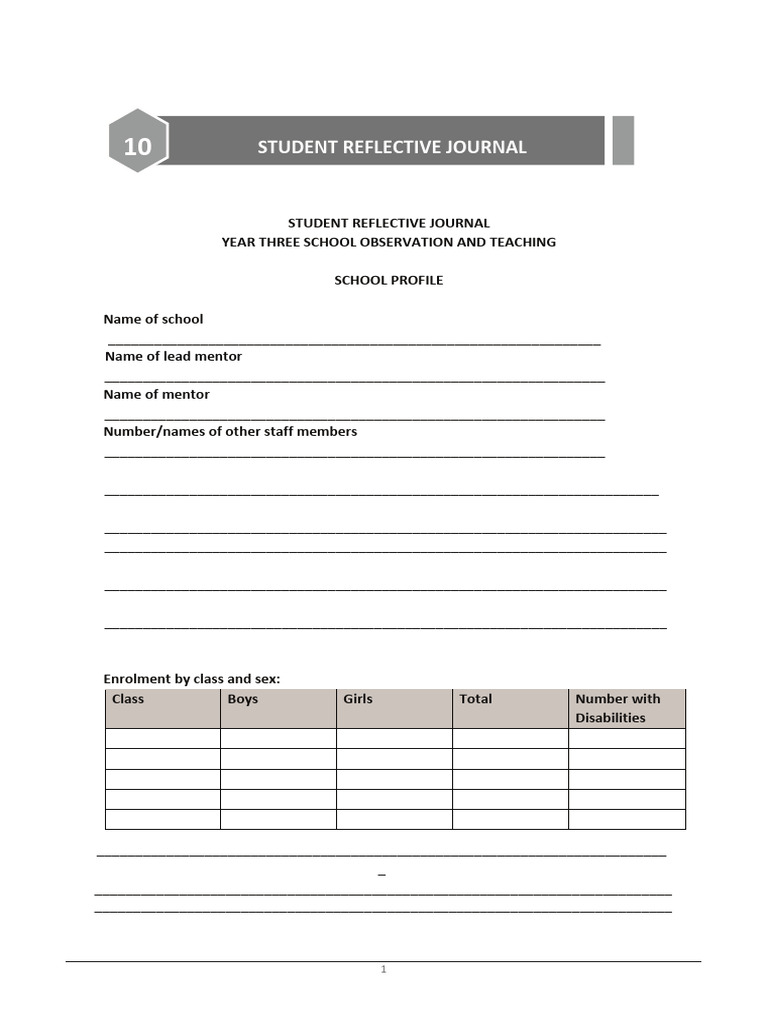 Year 3 Student Reflective Journal | PDF | Learning | Educational Technology