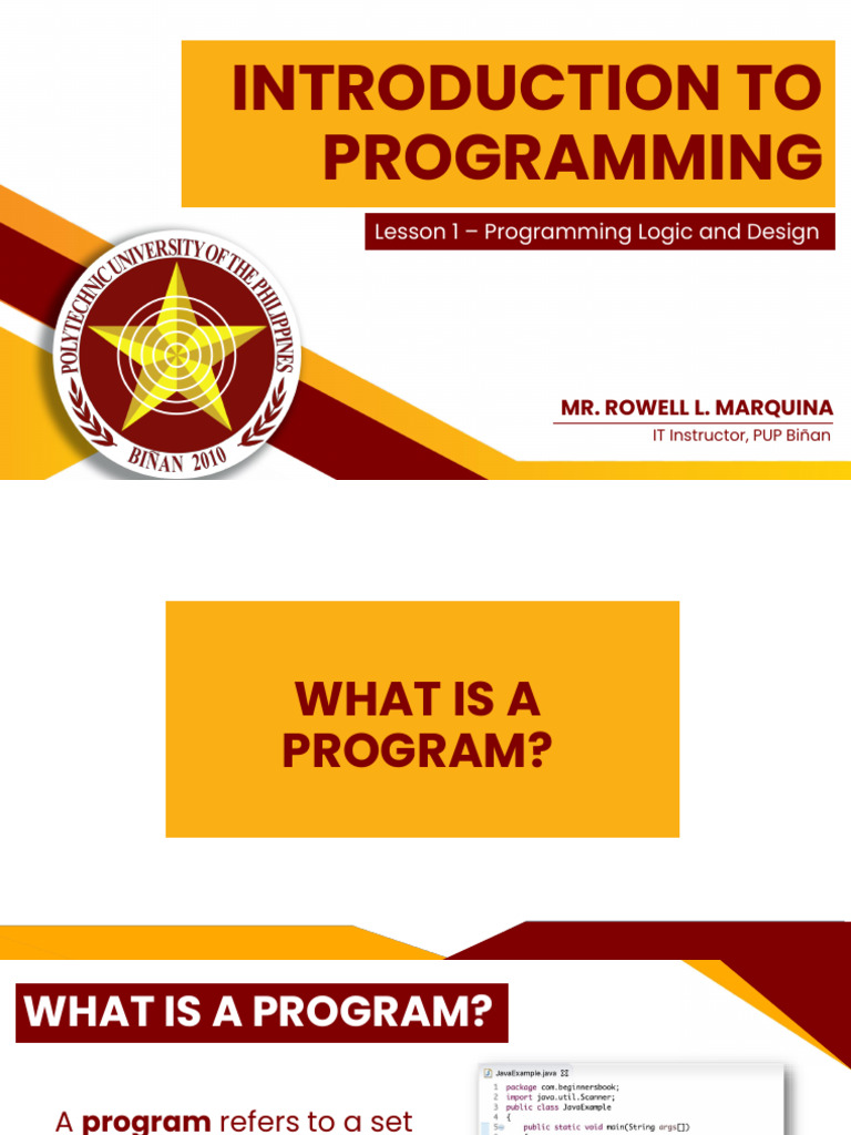 Lesson1 Introductiontoprogramming 231022103300 31c12e90 Pdf Computer Program Programming
