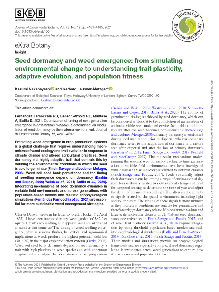 Extra Botany | PDF | Seed | Germination