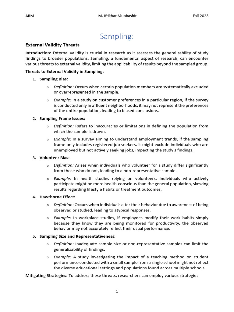 Sampling | PDF | Sampling (Statistics) | Survey Methodology