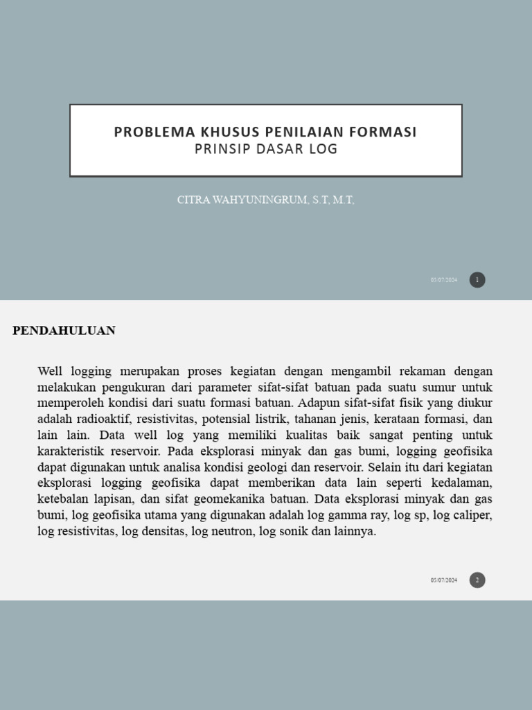 Teknik Logging Geofisika | PDF