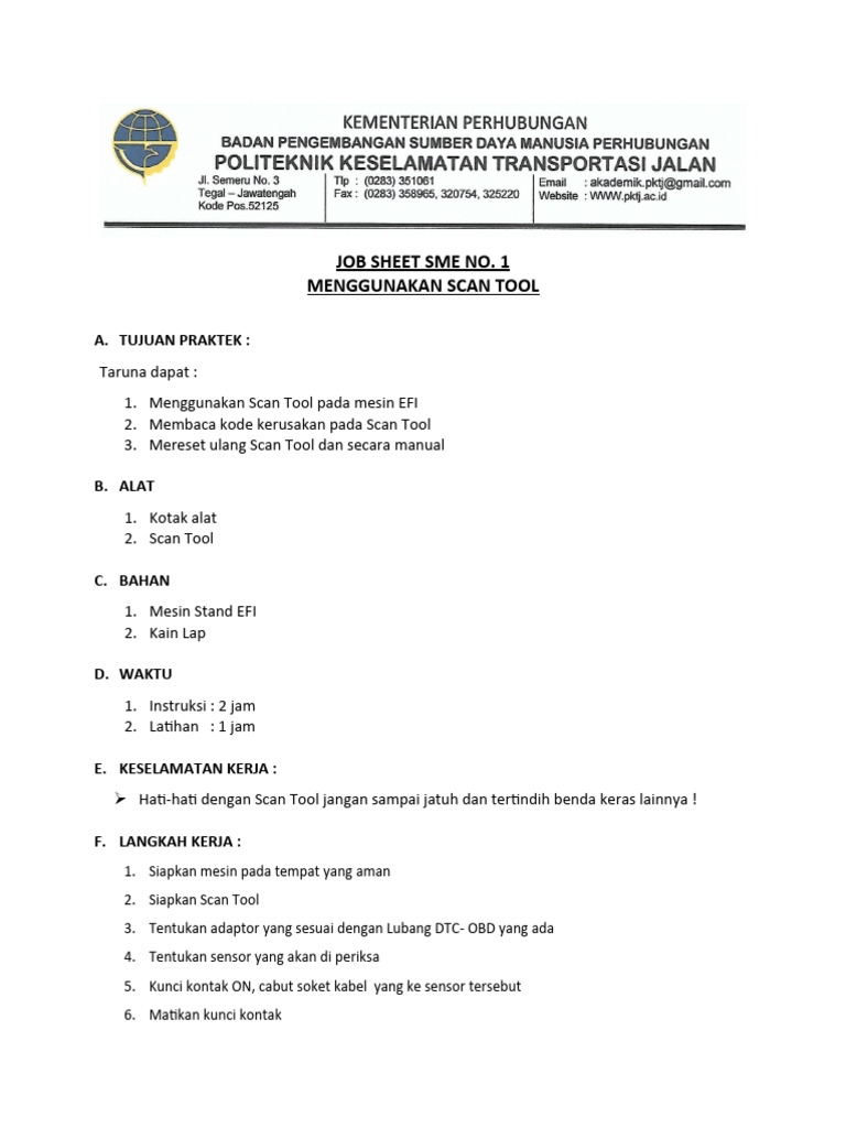 Job Sheet Sistem Manajemen Engine | PDF