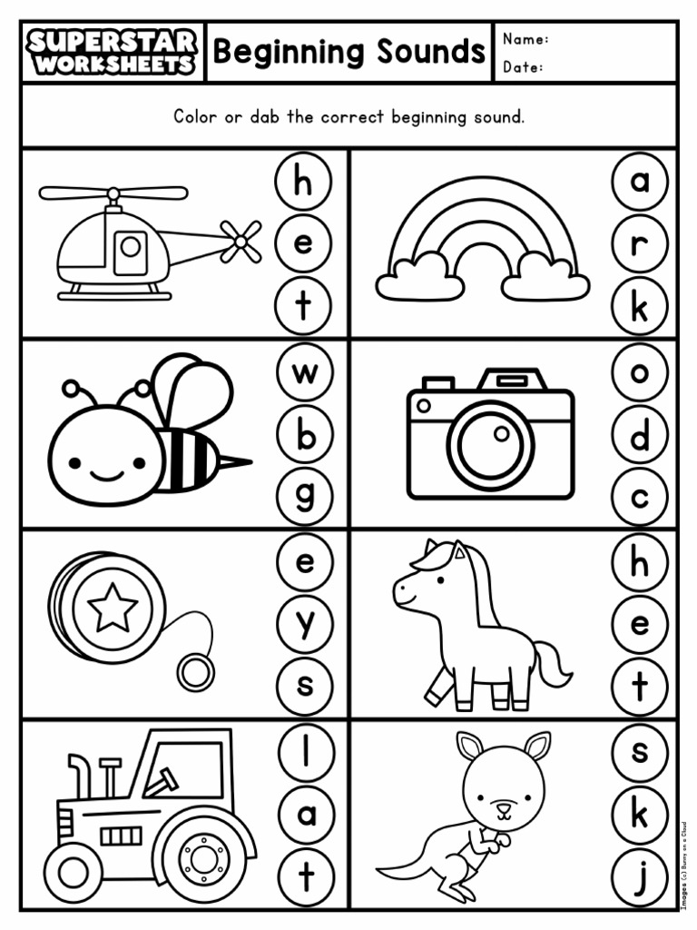 Beginning Sounds Colorand Dab 1 | PDF