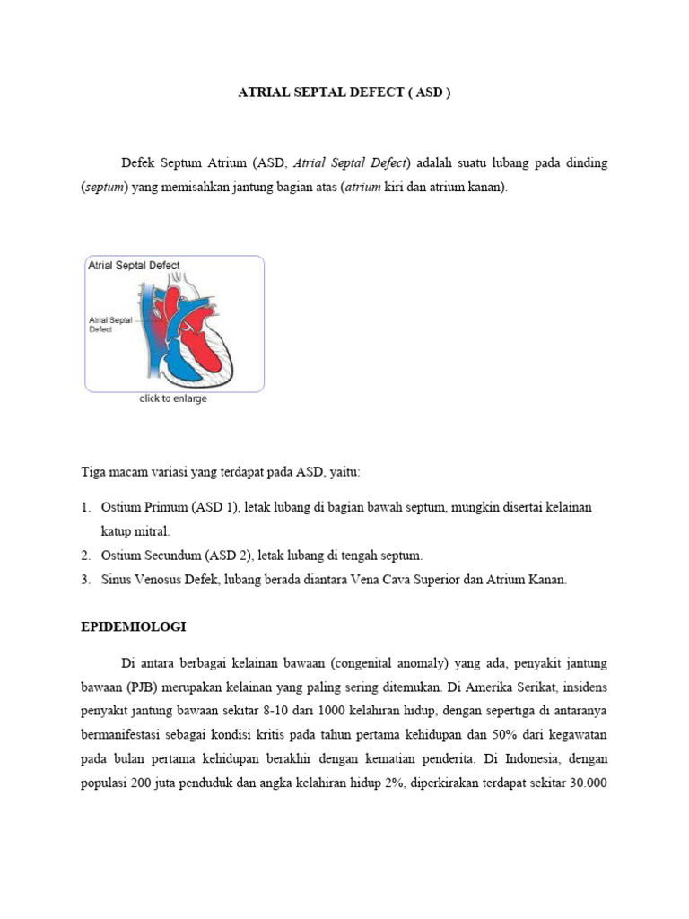 Penyakit Jantung Bawaan: ASD | PDF