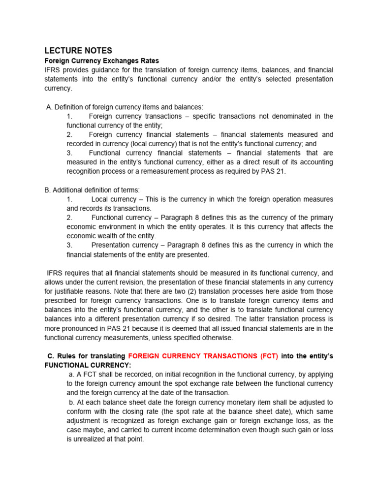 Foreign Currency Translation Rules | PDF | Exchange Rate | Expense