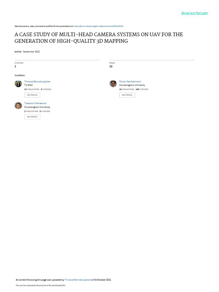 A Case Study of Multi-Head Camera Systems On Uav For The Generation of ...