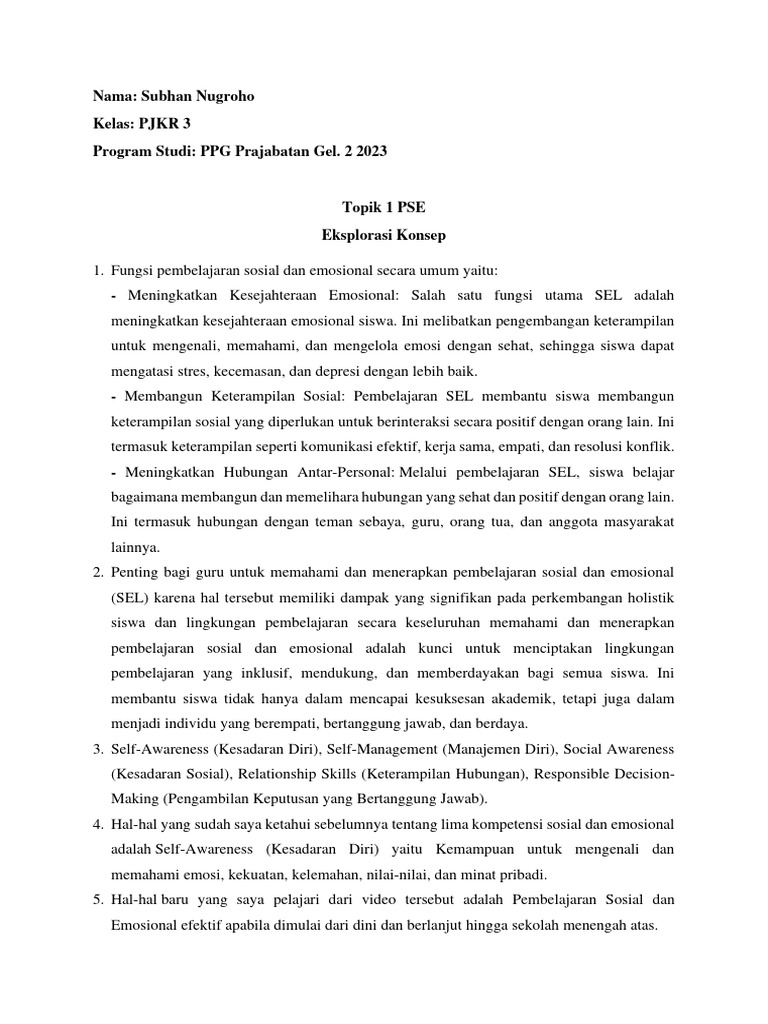 Eksplorasi Konsep Pse Subhan | PDF