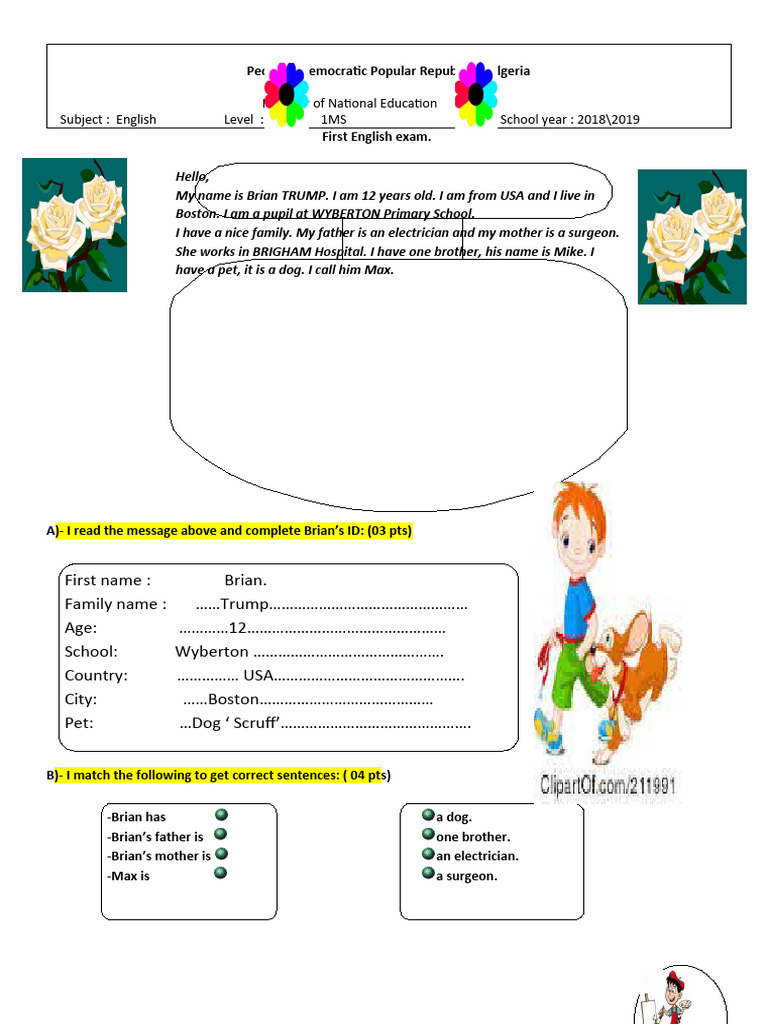 1ms First Exam 2016 | PDF | Phonetics | Languages