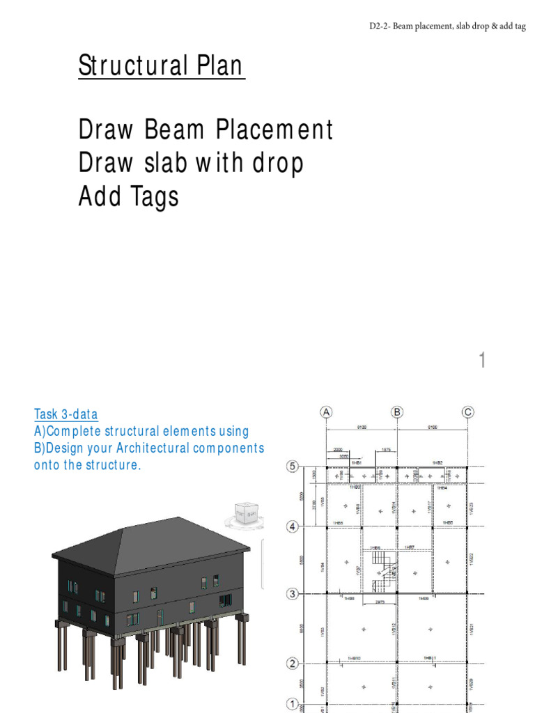 D2-2- Beam placement, slab drop & add tag | PDF | Beam (Structure)