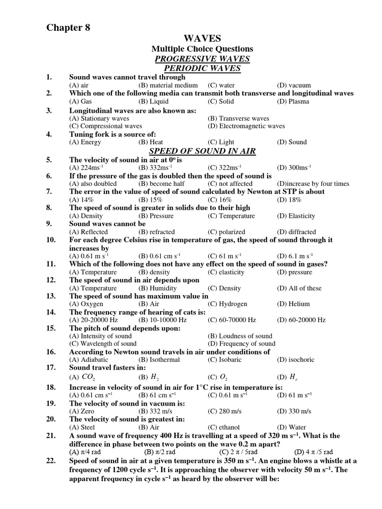 Chapter 8 | PDF | Waves | Sound