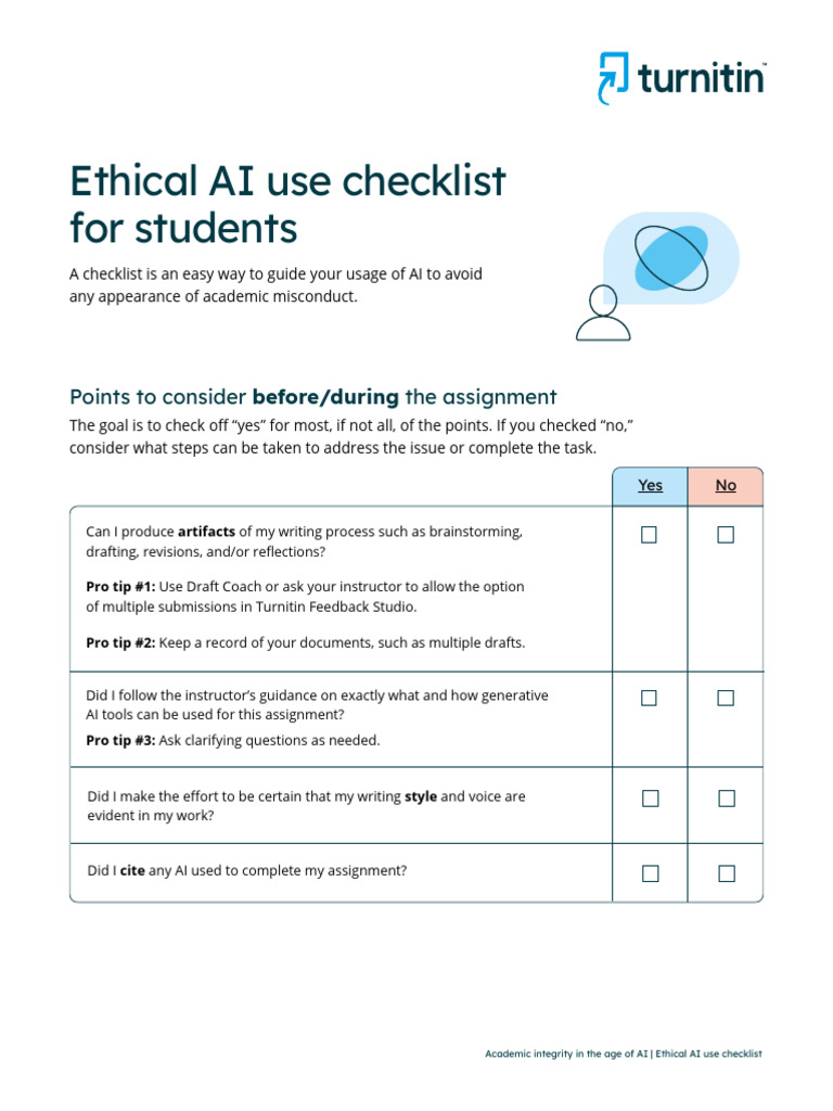 TLI AI Ethical AI Use Students Checklist US 0423 | PDF | Artificial ...