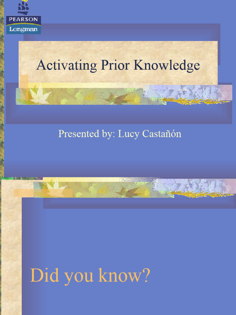 Activating Prior Knowledge | PDF | Thought | Concept