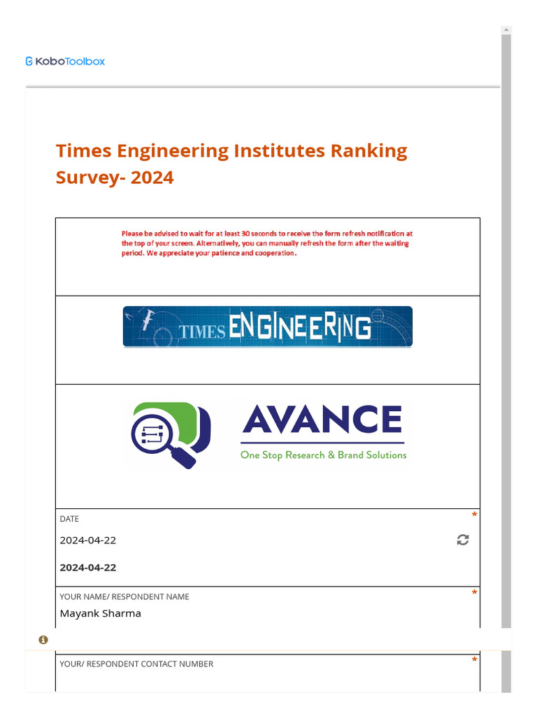 Times Engineering Institutes Ranking Survey - 2024 | PDF | Engineering ...