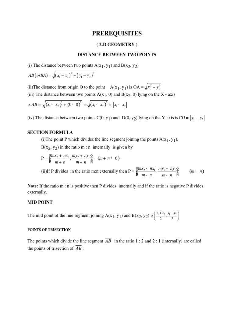 PREREQUISITES 2d THEORY | PDF | Euclidean Plane Geometry | Euclidean ...