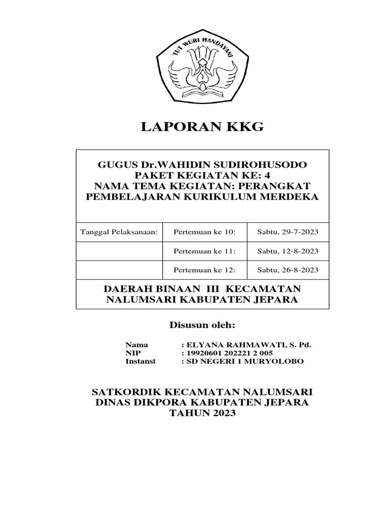 Laporan KKG Paket IV Tahun 2023 | PDF