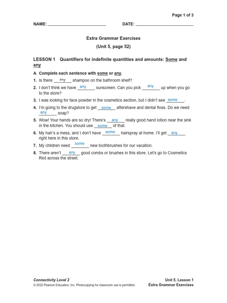 CTY2 Extra Grammar Exercises Unit 5 Fernanda Martinez | PDF | Language ...