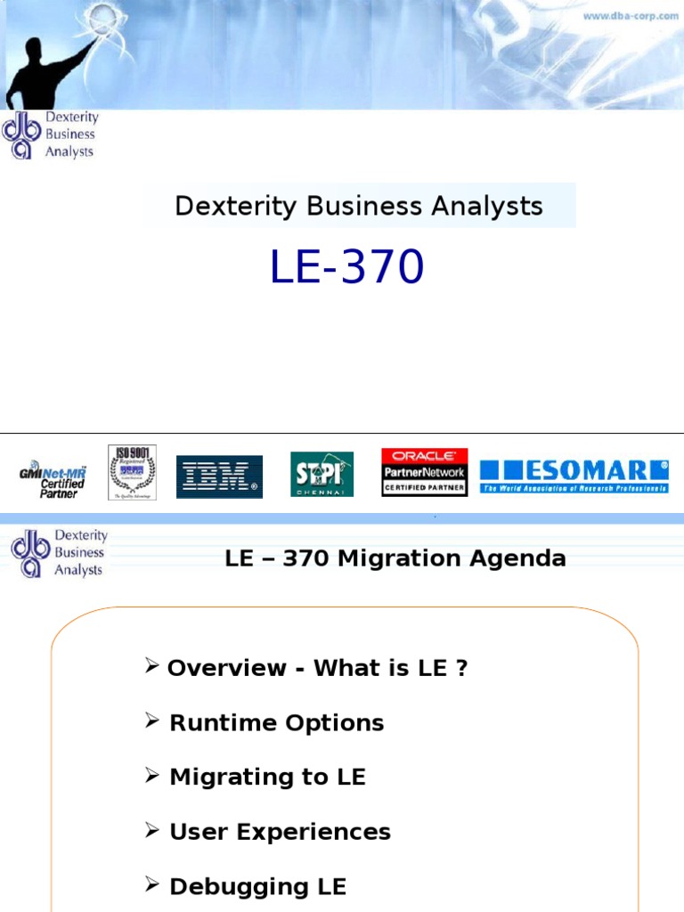 DBA Corpppt Mainframes Le370 | PDF | Variable (Computer Science) | Runtime System